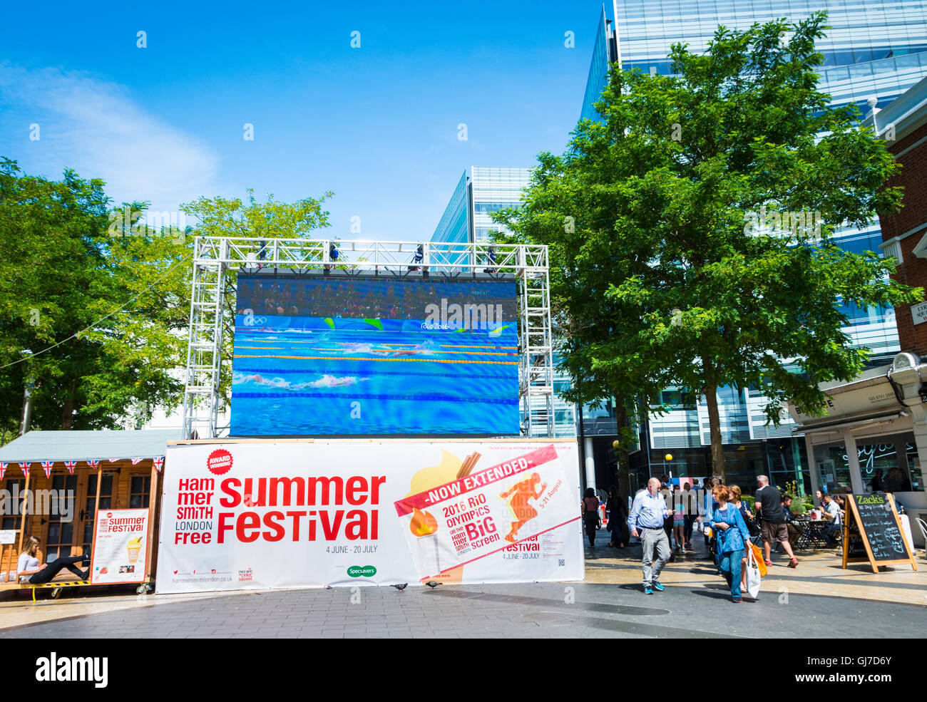 Team GB on the big screen from Lyric Square in Hammersmith , London, W6 ...