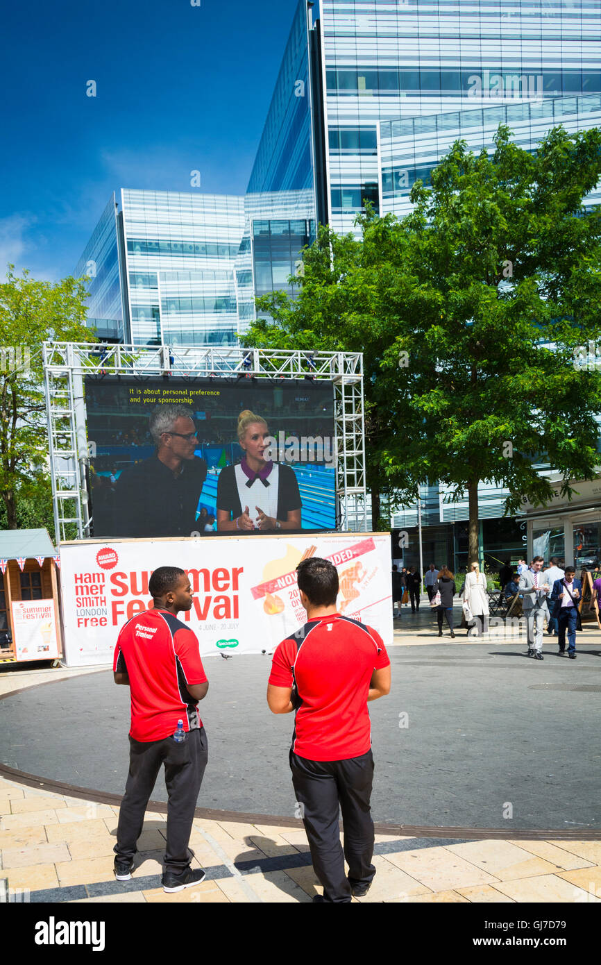 Team GB on the big screen from Lyric Square in Hammersmith , London, W6 ...