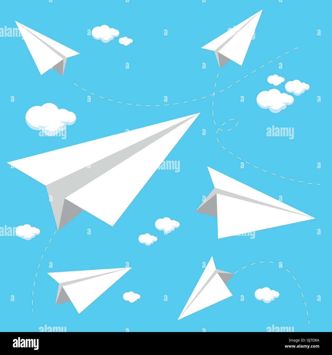 Paper airplane planes aircraft airplanes aviation cloud Stock Vector ...