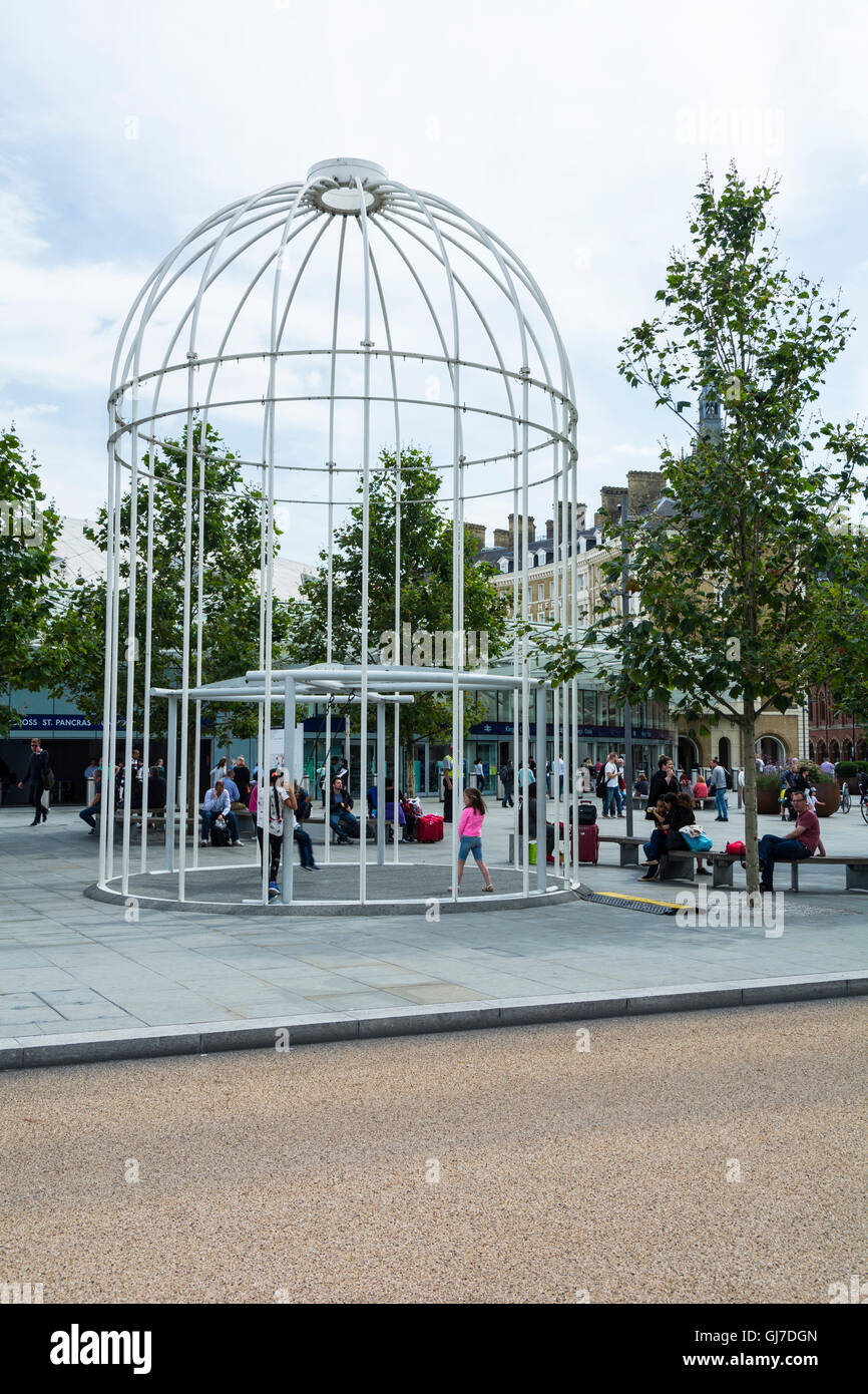 Play area and dome outside Kings Cross Station in King's Cross Square ...