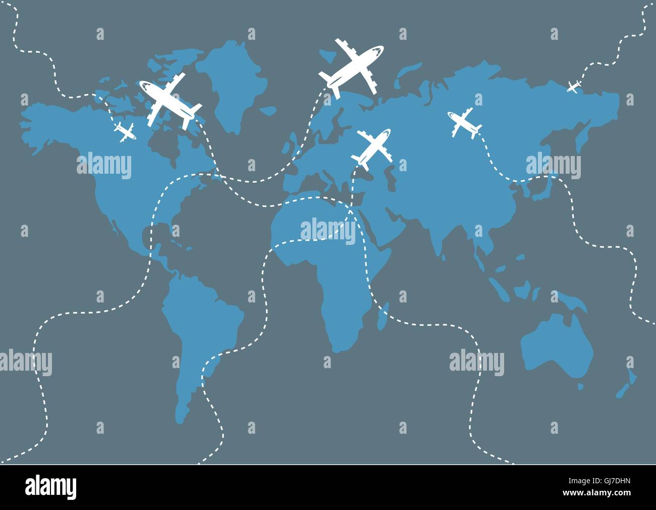 World Map Background with airplanes Stock Vector Image & Art - Alamy