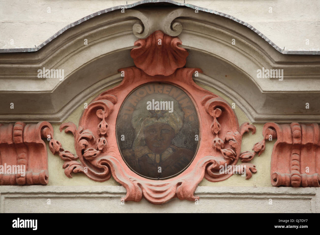 House sign on the House at the Moor in Mostecka Street in the Lesser ...