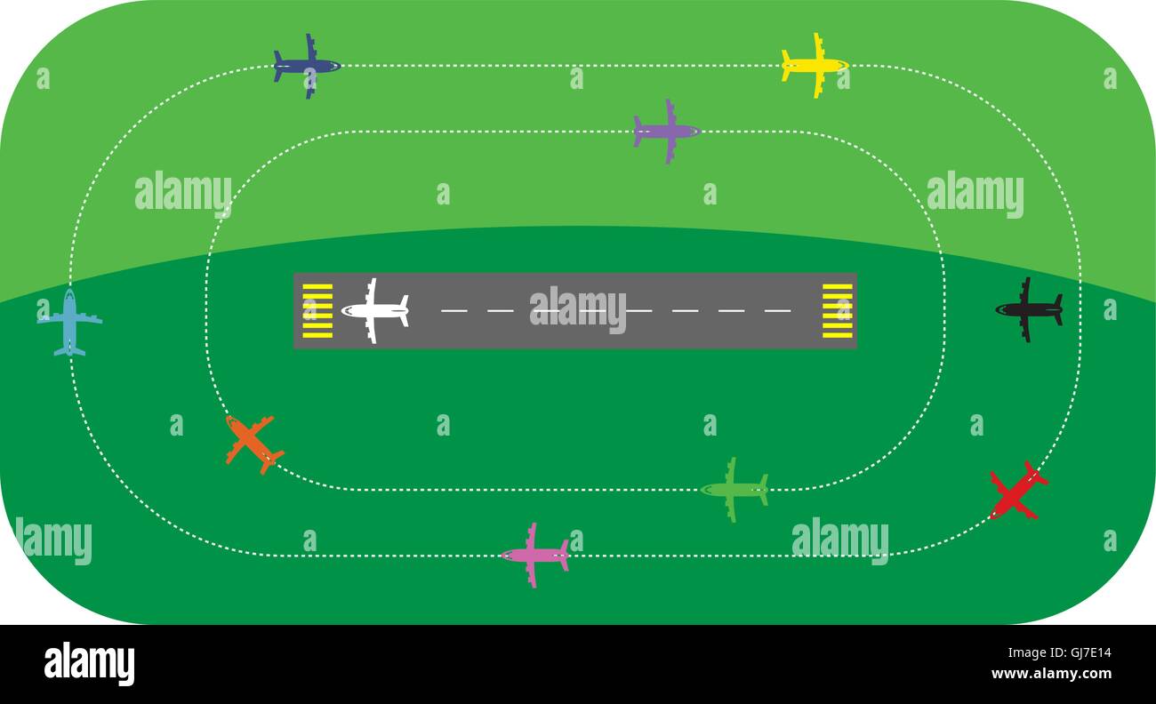Passenger aircraft on runway take off Stock Vector Images - Alamy