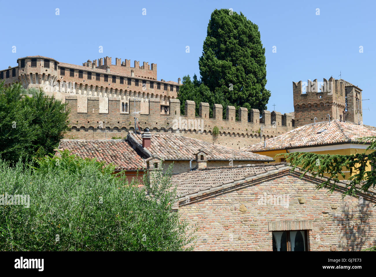 View of Gradara castle on Marche, Italy Stock Photo - Alamy