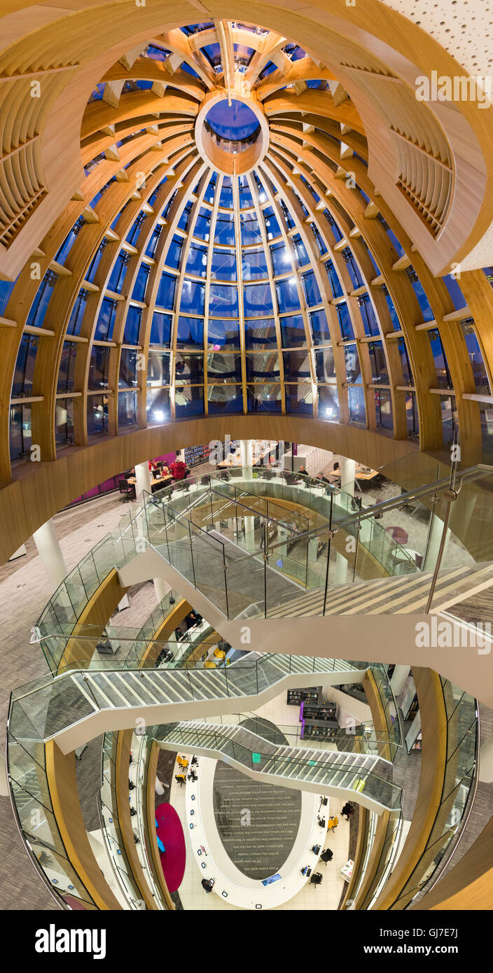 Liverpool Central library. Atrium and staircase. Merseyside Stock Photo ...