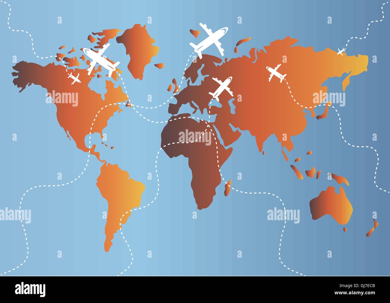 World Map Background with airplanes Stock Vector Image & Art - Alamy