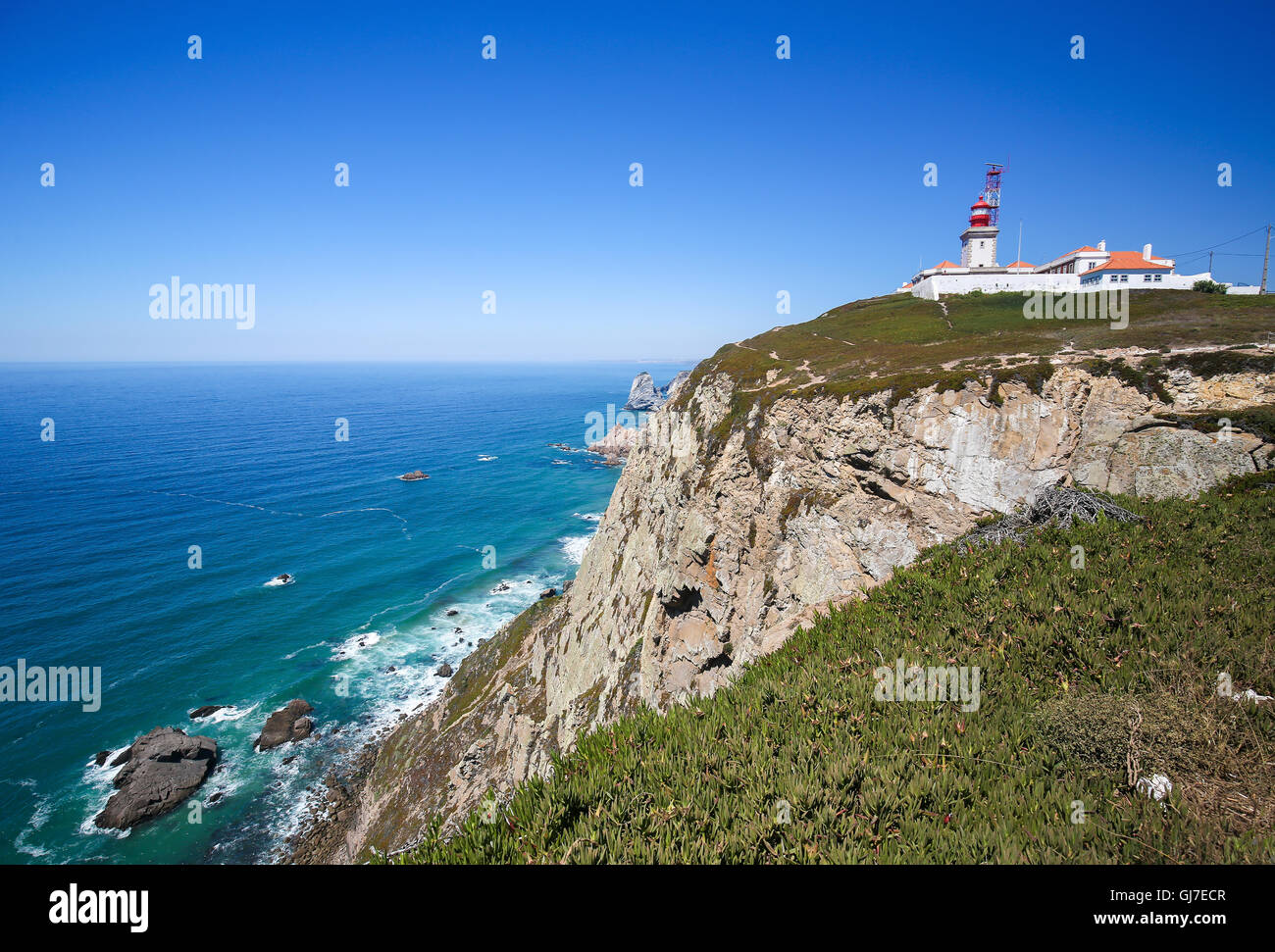 The lighthouse at Cabo da Roca, a cape located close to Lisbon which ...