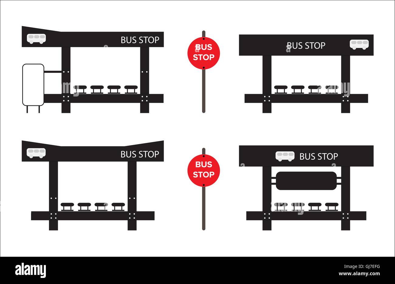Bus stop station Vector Illustration Stock Vector Image & Art - Alamy