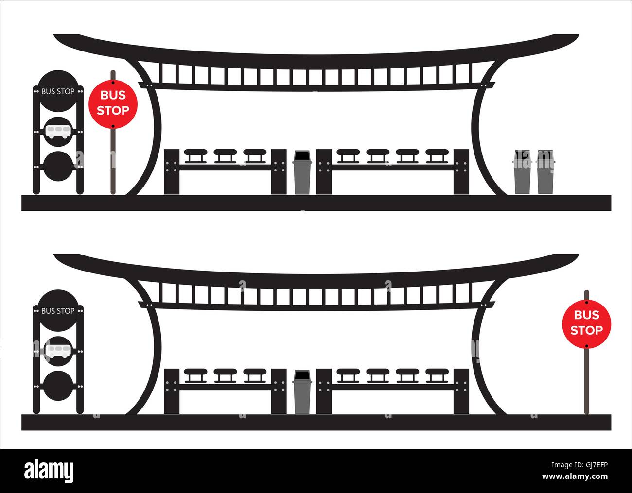 Bus stop station Vector Illustration Stock Vector Image & Art - Alamy