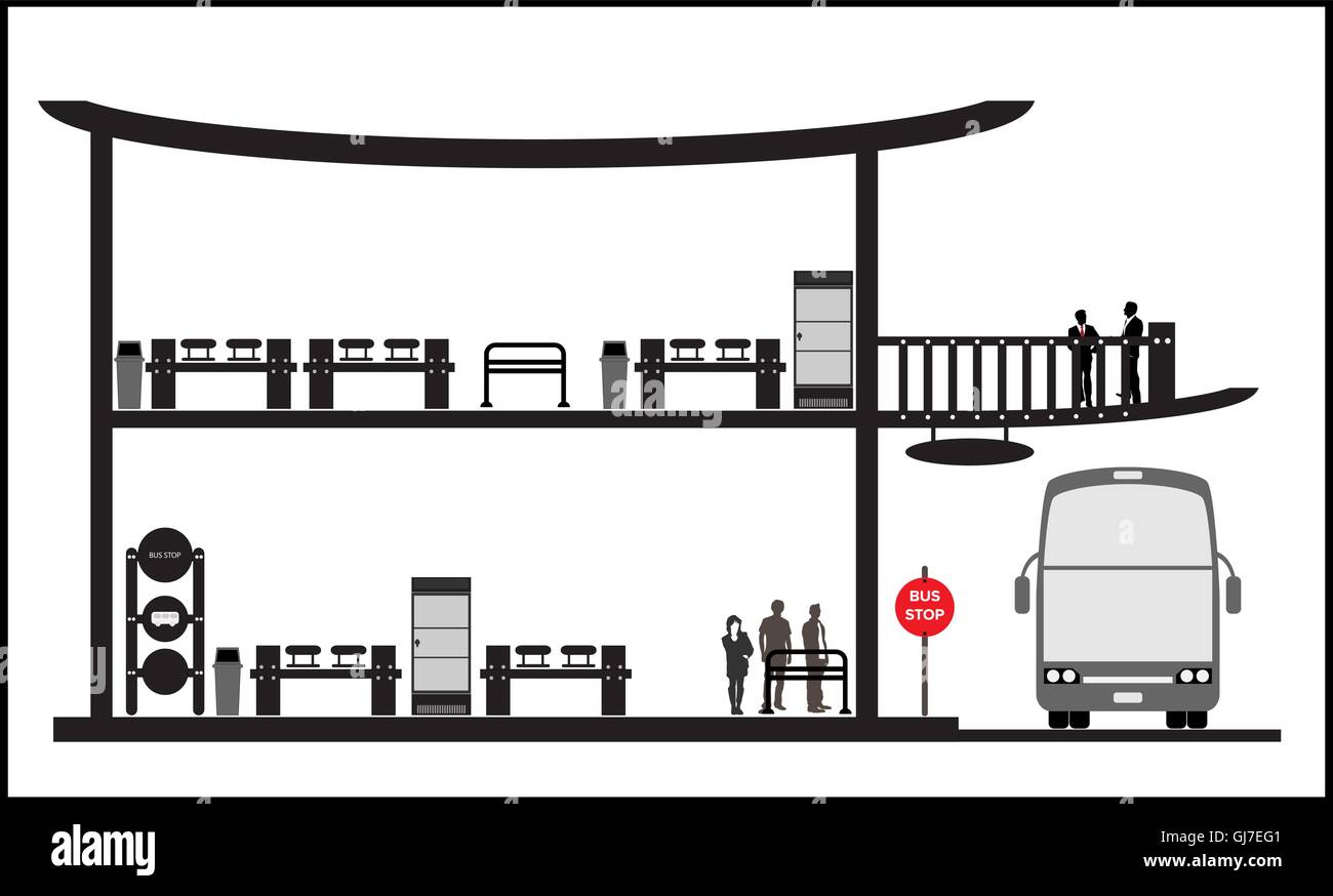 Bus stop station Vector Illustration Stock Vector Image & Art - Alamy