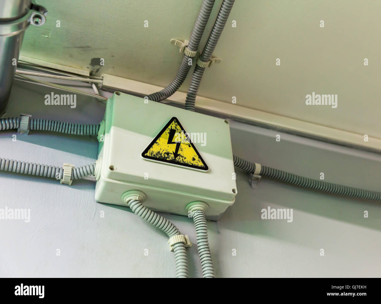 Electricity warning box Stock Photo - Alamy