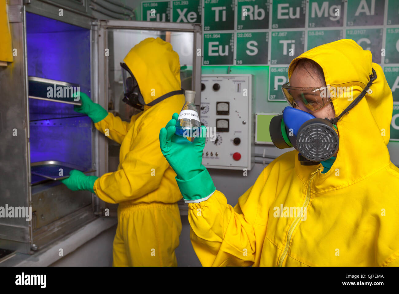 Man and woman cooking meth Stock Photo - Alamy