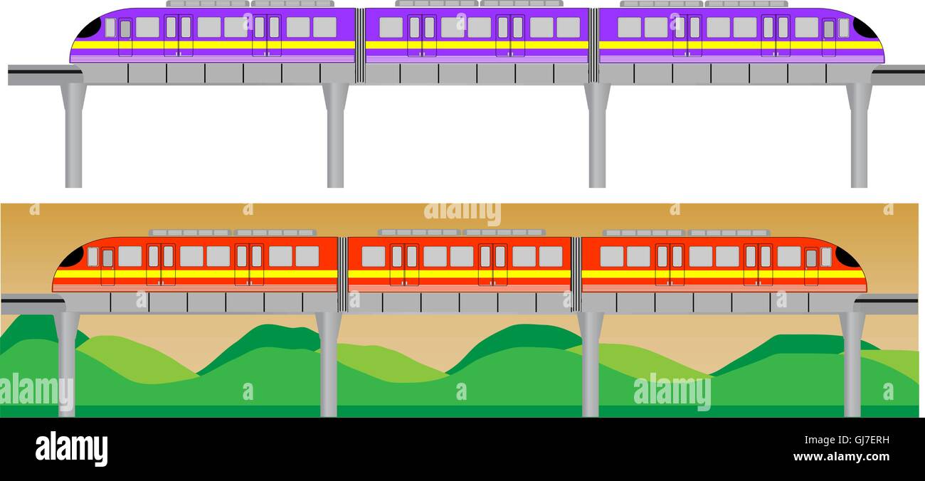 Mono rail Vector Illustration Stock Vector Image & Art - Alamy