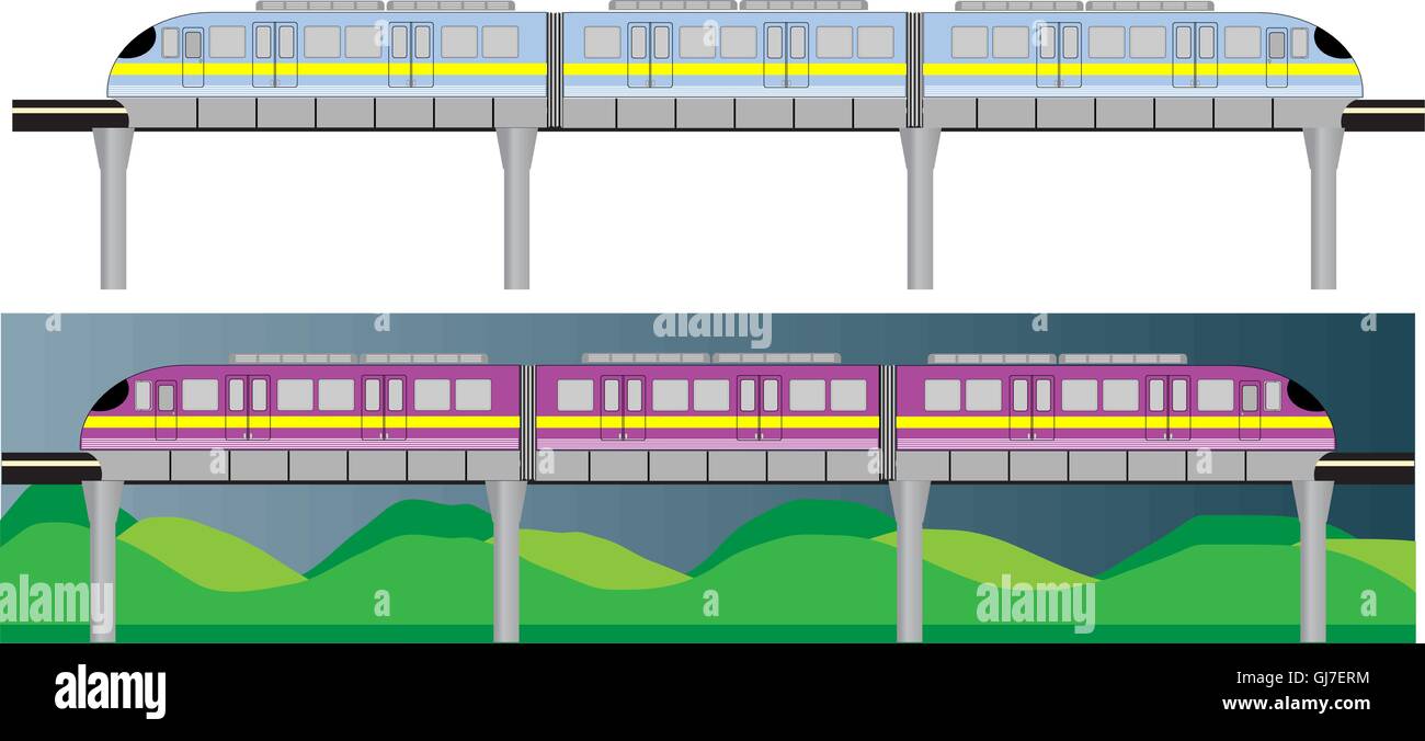 Mono rail Vector Illustration Stock Vector Image & Art - Alamy