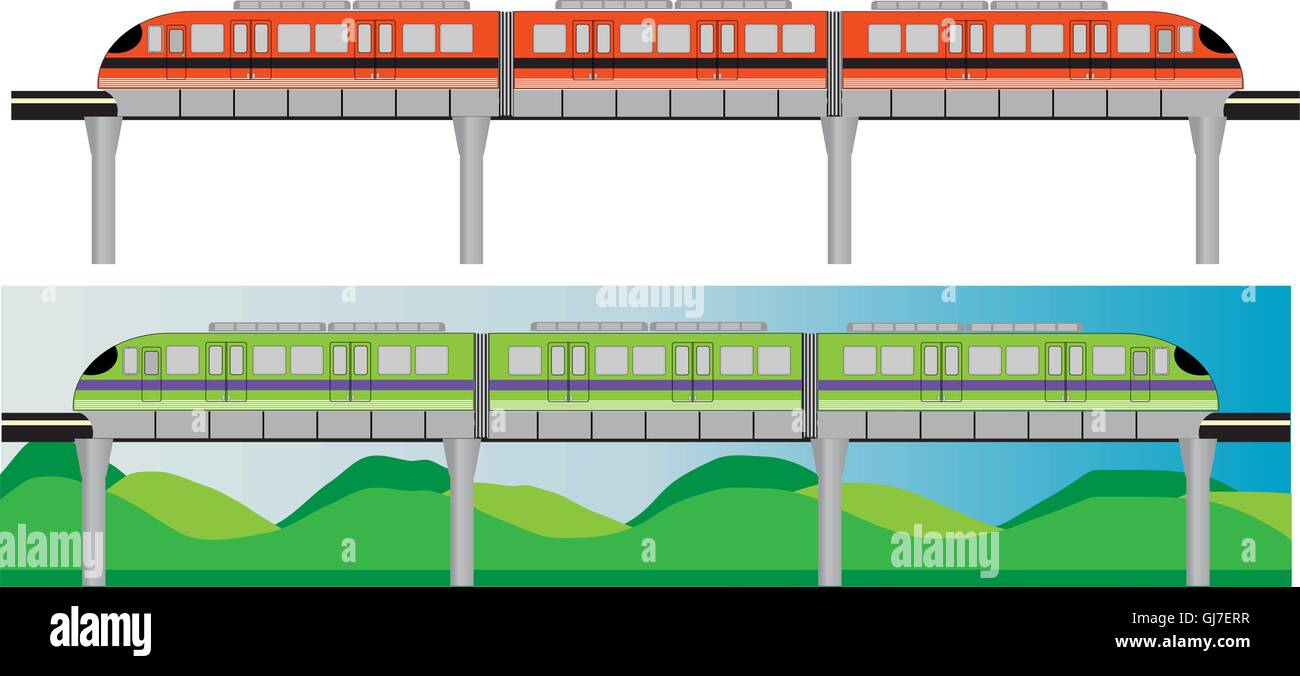 Mono rail Vector Illustration Stock Vector Image & Art - Alamy