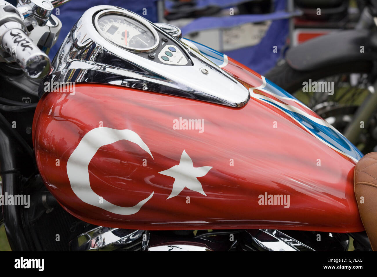 Kawasaki bike fuel Tank Stock Photo - Alamy
