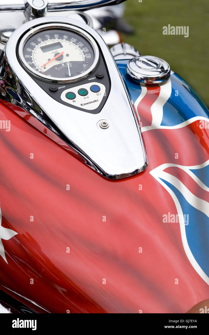 Kawasaki bike fuel Tank Stock Photo - Alamy