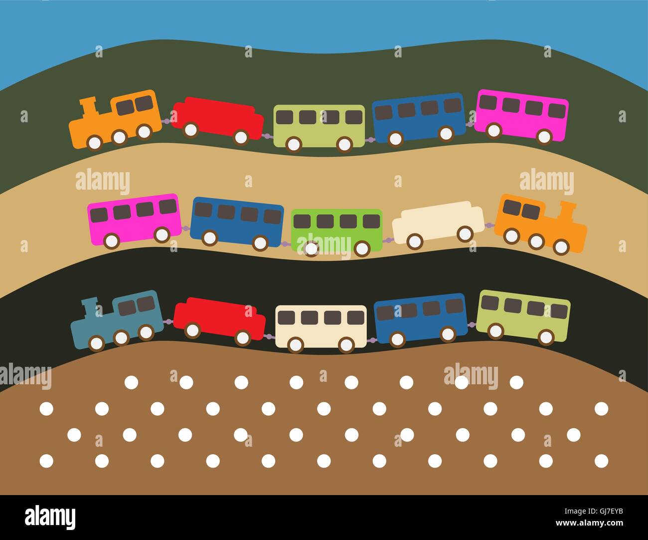 Vintage Steam Train pattern with track Stock Vector Image & Art - Alamy