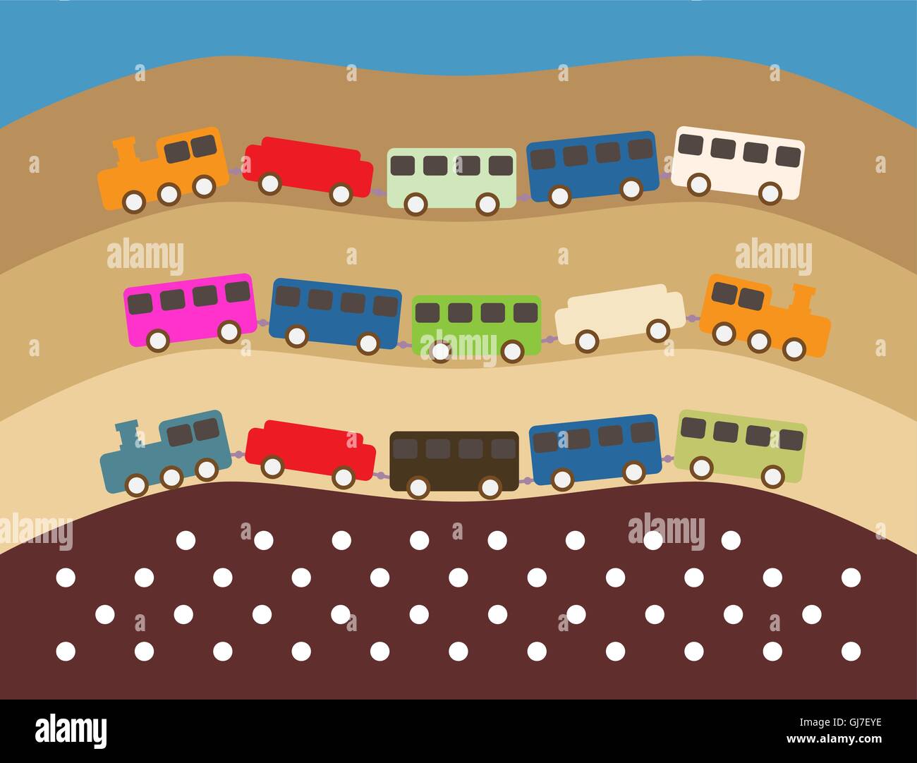 Vintage Steam Train pattern with track Stock Vector Image & Art - Alamy