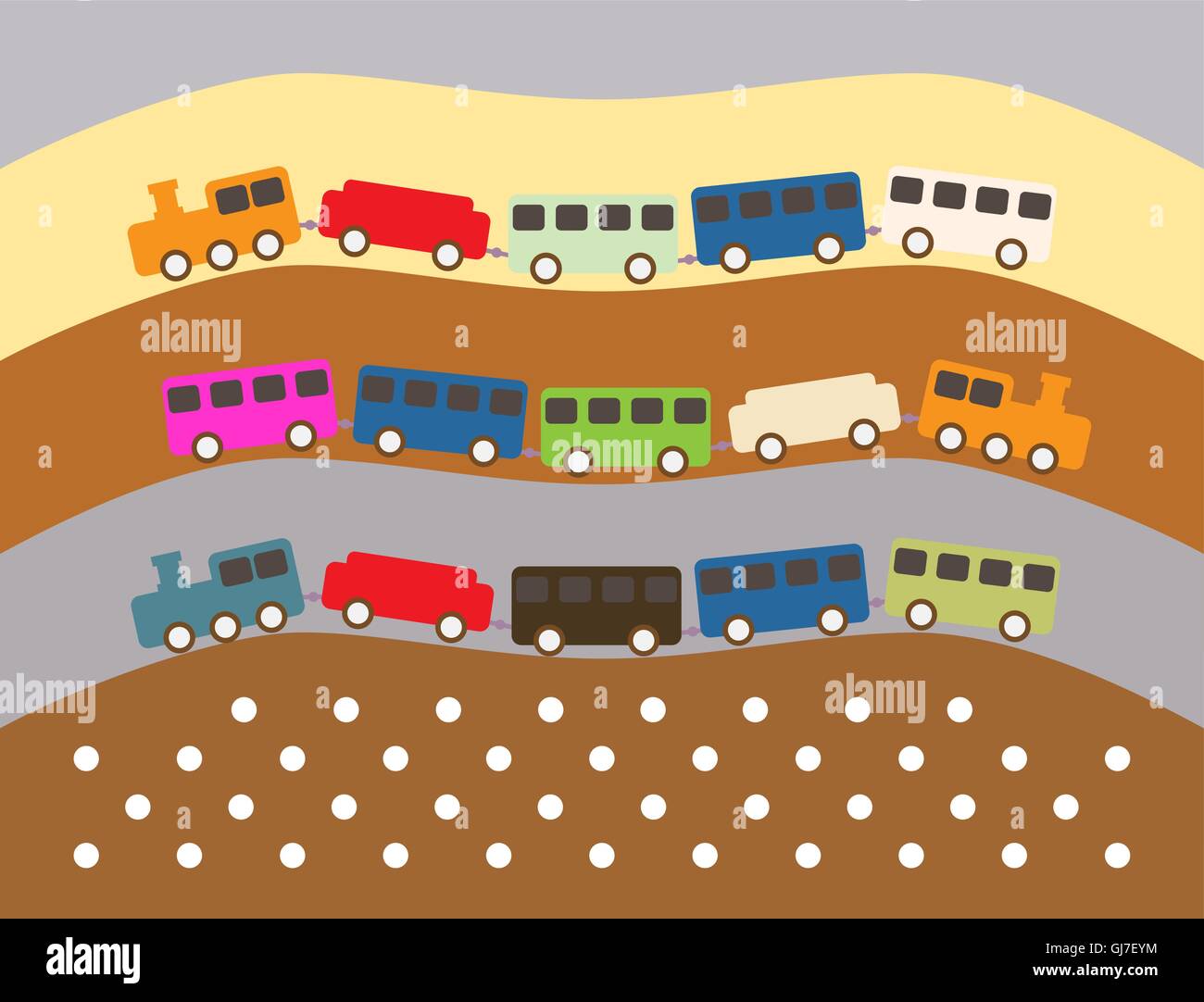Vintage Steam Train pattern with track Stock Vector Image & Art - Alamy