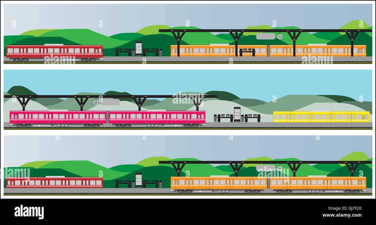 Diesel Railcar train Vector Illustration Stock Vector Image & Art - Alamy