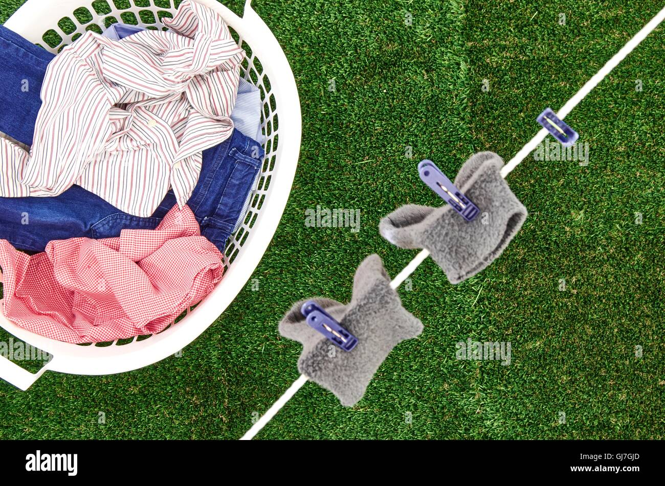 A studio photo of a clothes line Stock Photo - Alamy