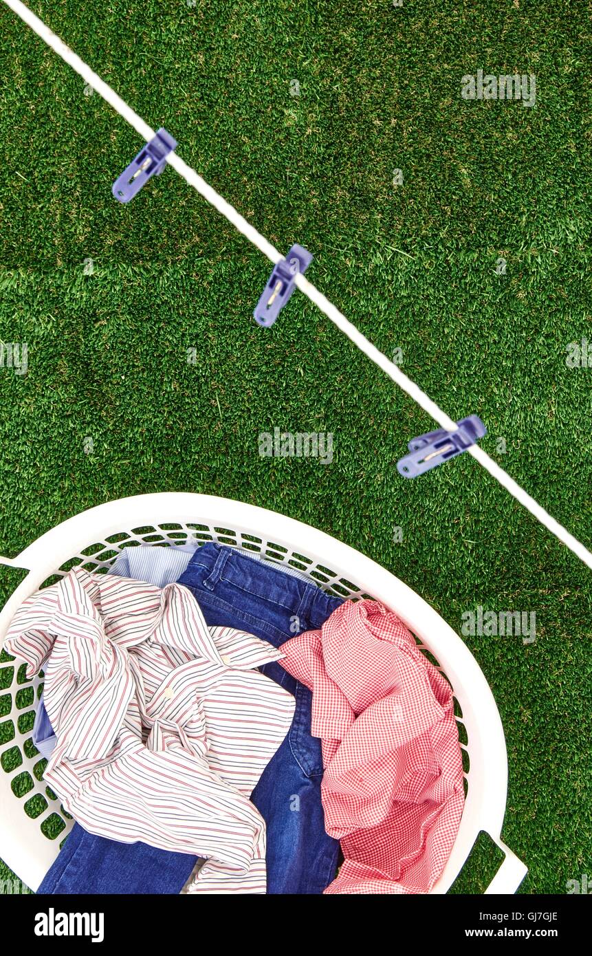 A studio photo of a laundry washing basket Stock Photo - Alamy