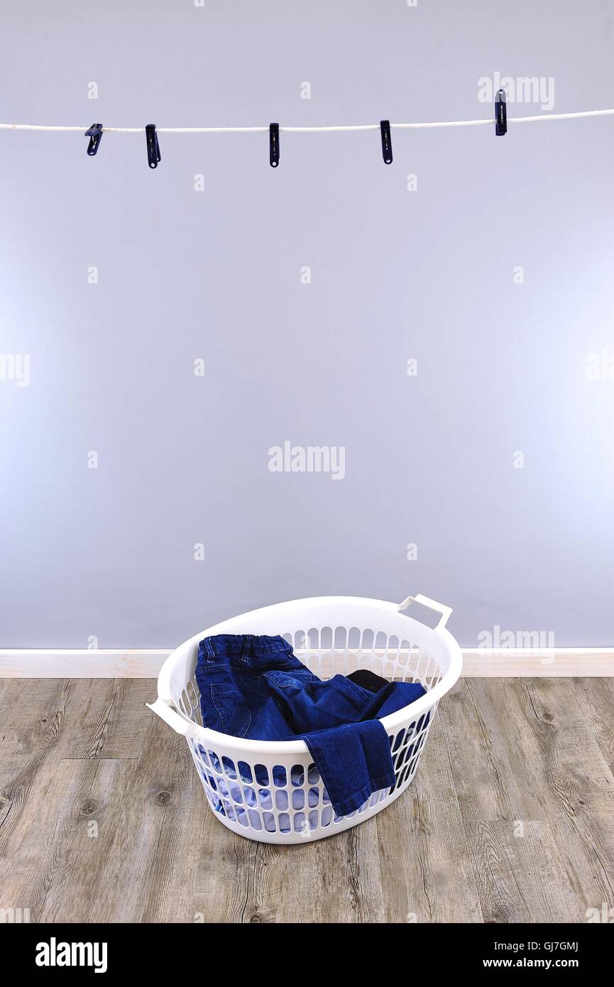 A studio photo of a laundry washing basket Stock Photo - Alamy