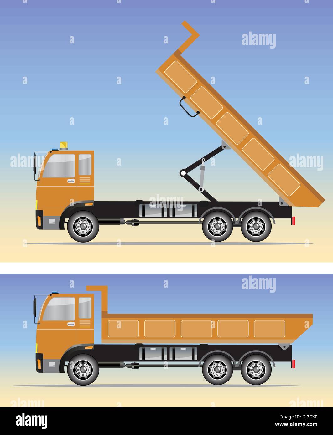 Side view of Big Dump truck Vector Illustration Stock Vector Image ...