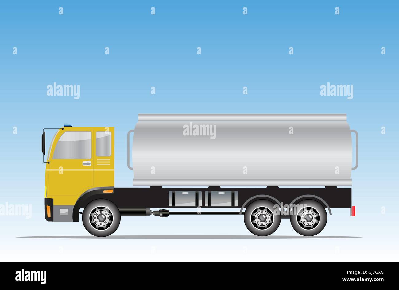 Side view of Big Oil Tanker truck Vector Illustration Stock Vector ...