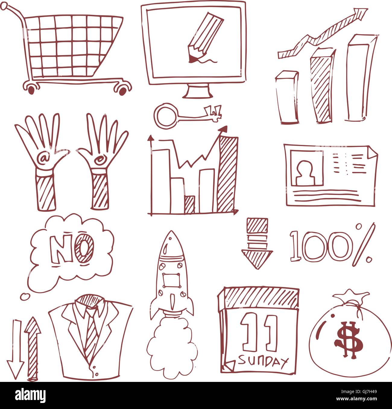 Doodle of business flat image Stock Vector Image & Art - Alamy