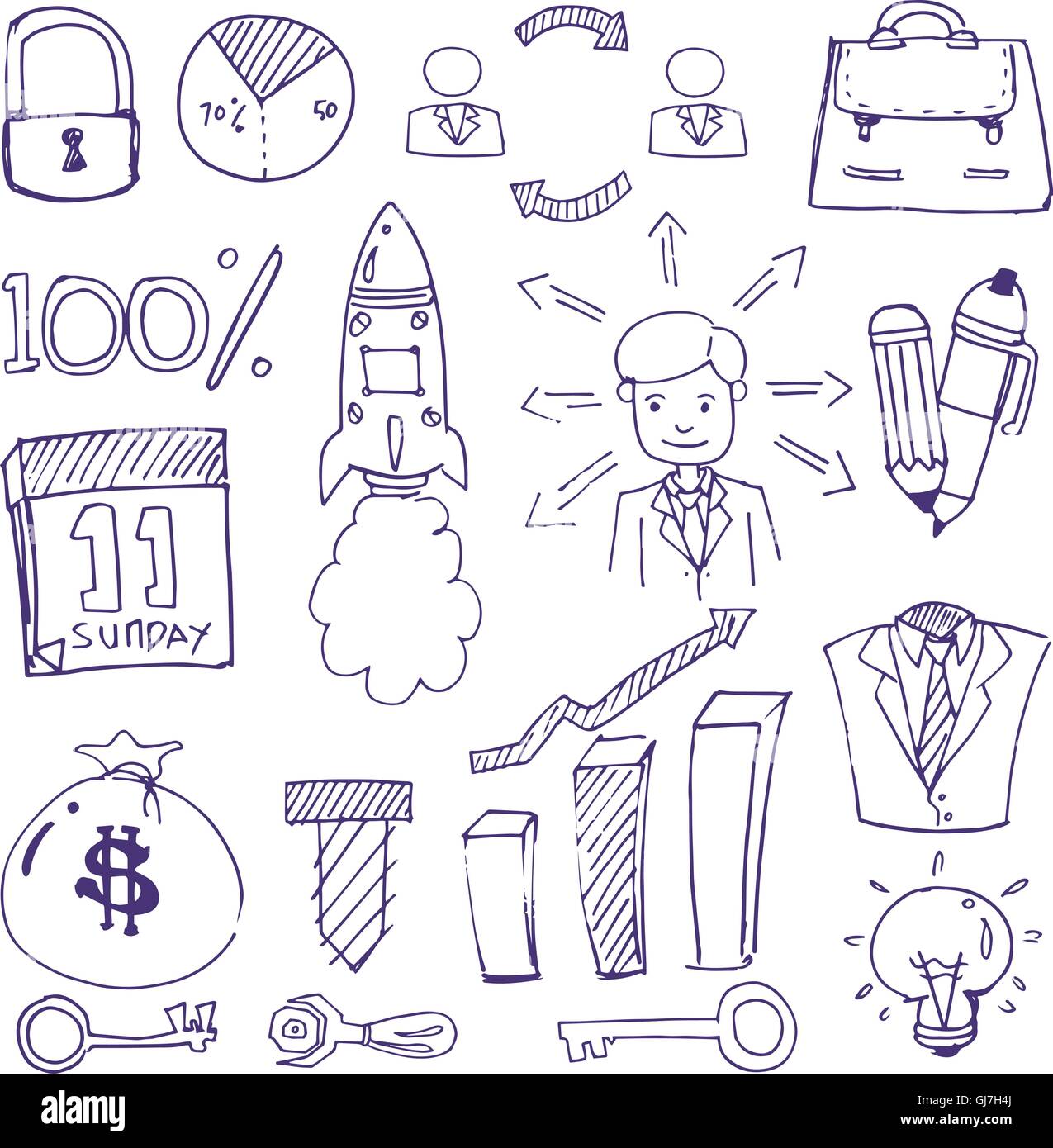 Doodle of business theme vector Stock Vector Image & Art - Alamy