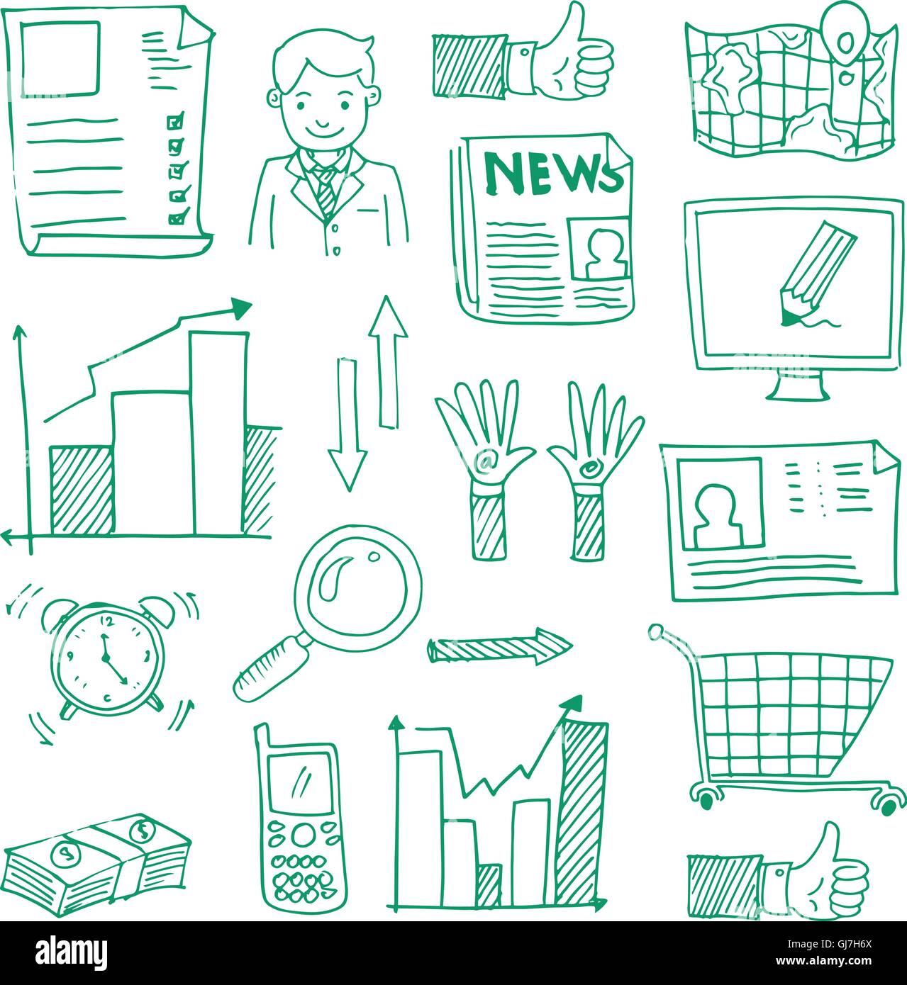 Doodle of business image stock Stock Vector Image & Art - Alamy