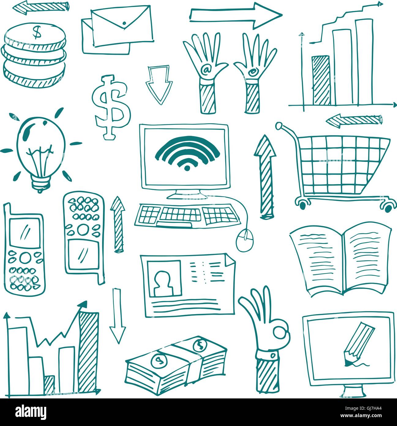 Doodle of business image theme Stock Vector Image & Art - Alamy