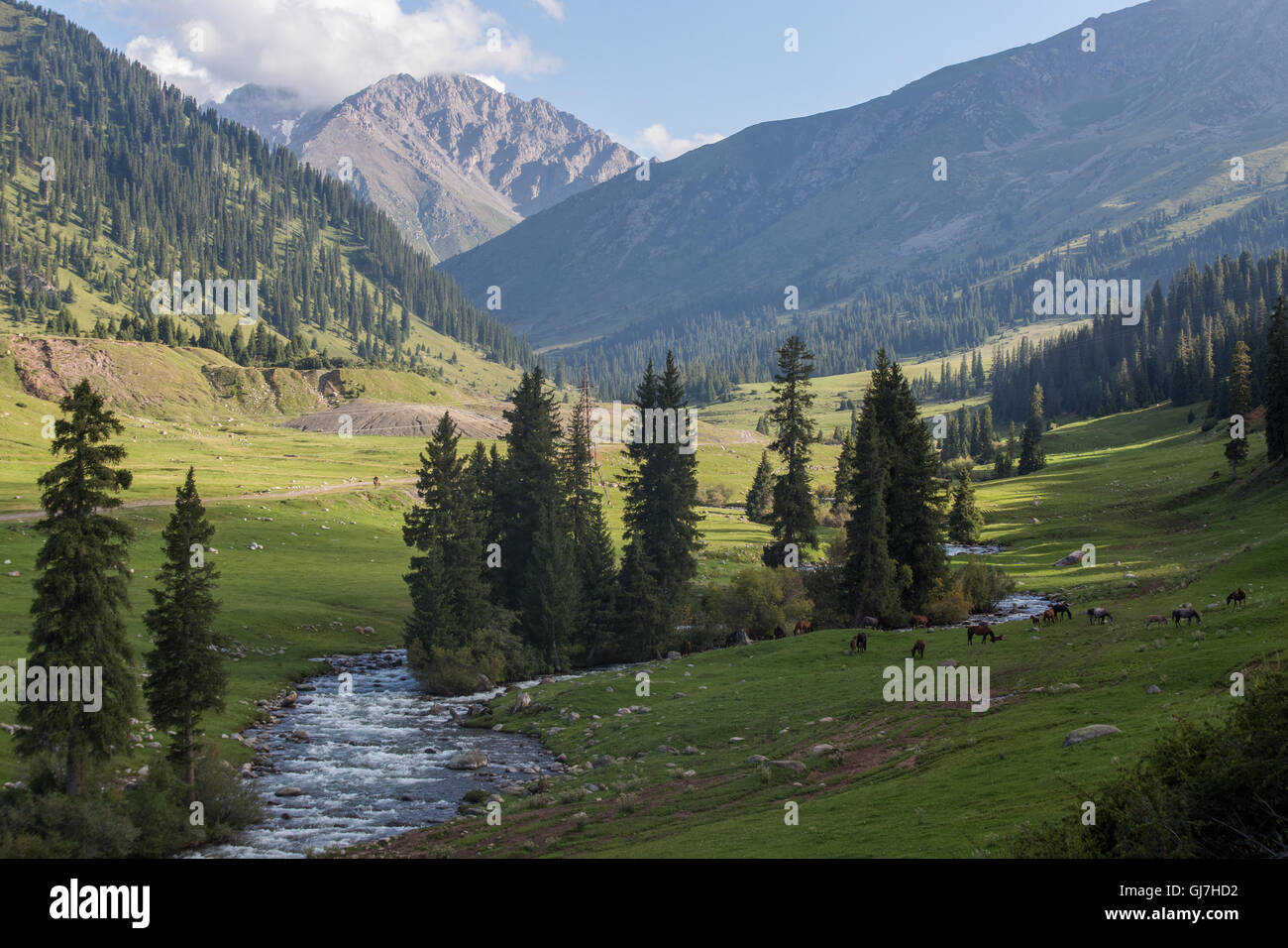 Jyrgalan Valley, a remote mountain canyon off the Issyk-Kol basin ...
