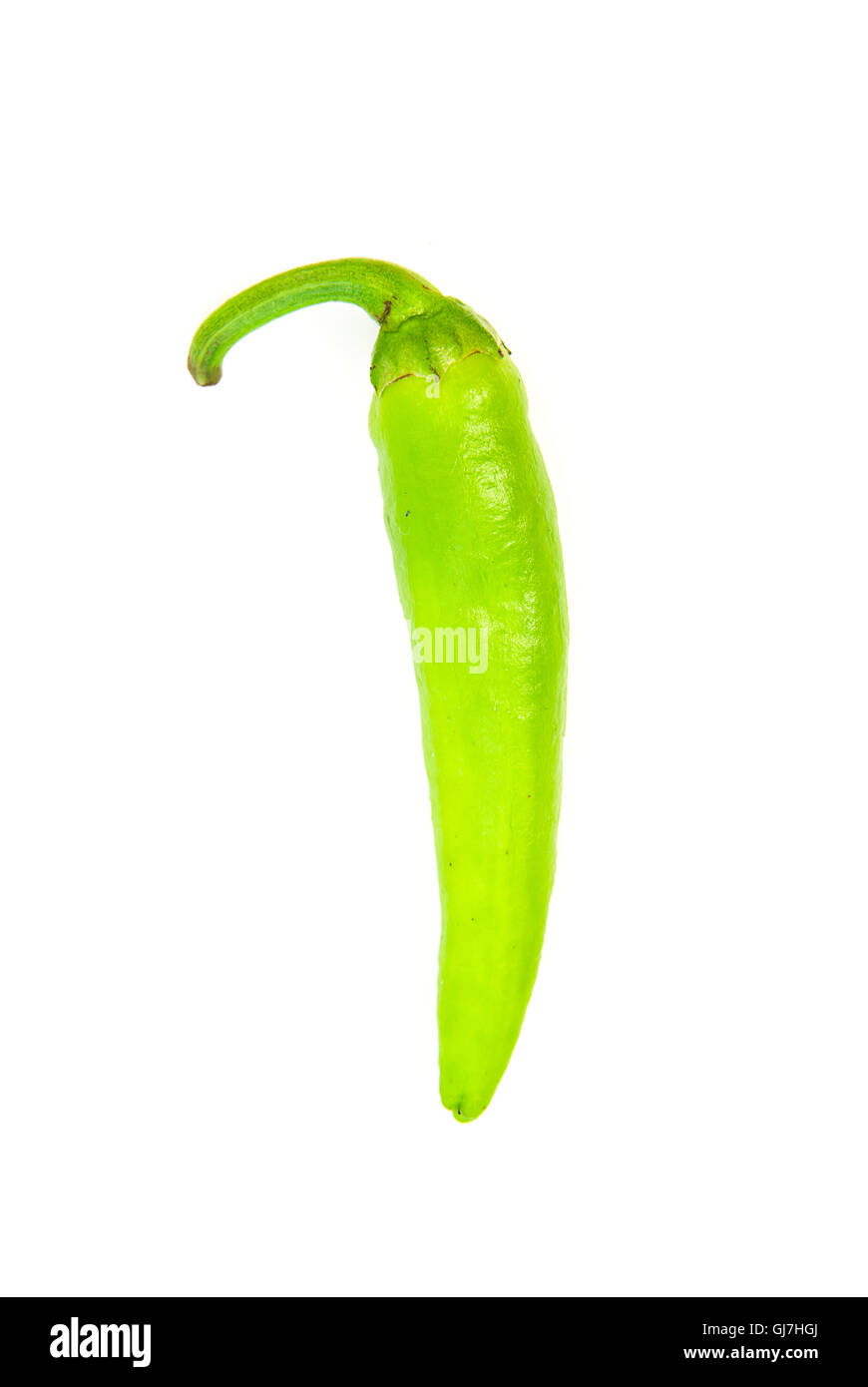 One ripe green Chilli peppers on over white Stock Photo - Alamy
