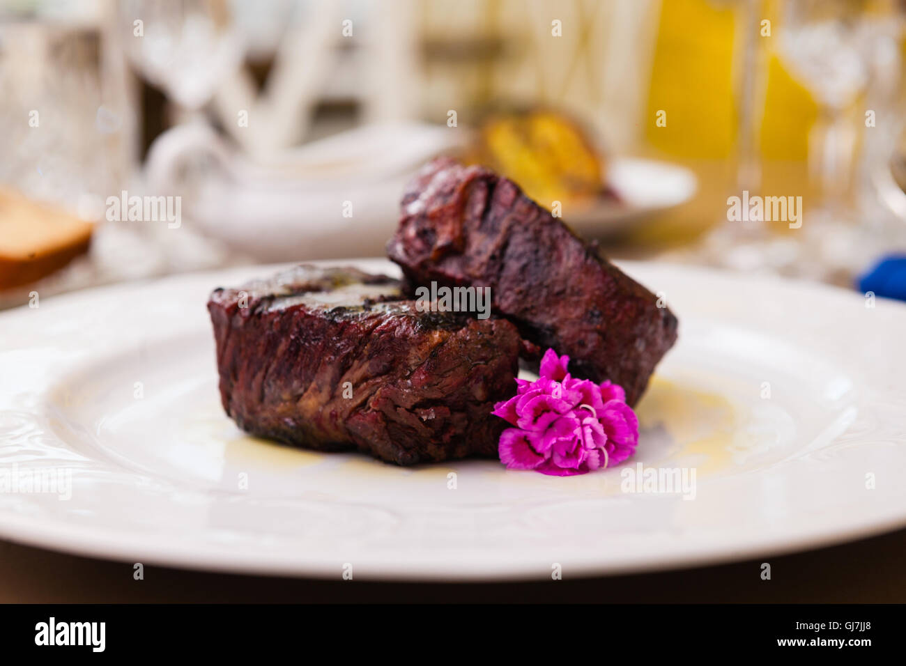 Filet mignon meal Stock Photo - Alamy