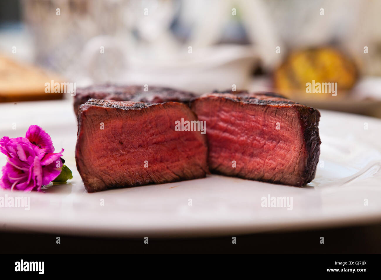 Filet mignon meal Stock Photo - Alamy