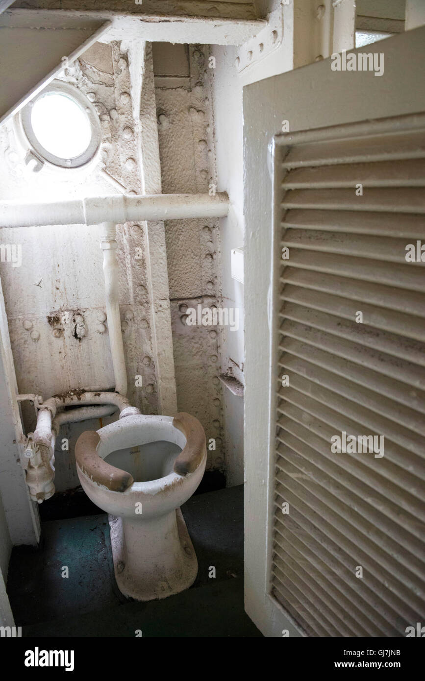 Inside the HMS Caroline which is moored in the Titanic Quarter, Belfast ...