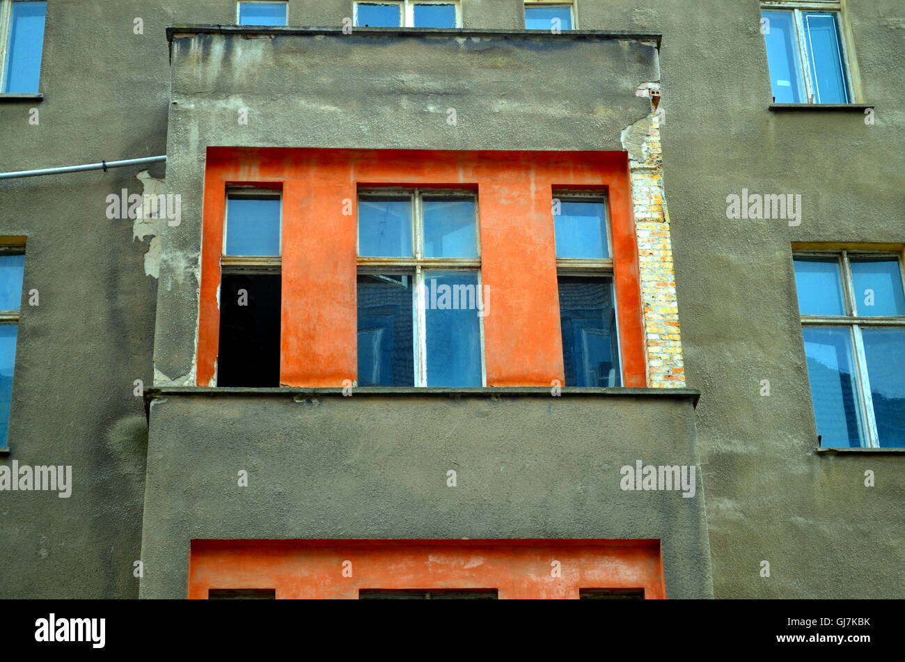 old facade with bowfront of residential houses in berlin Stock Photo ...