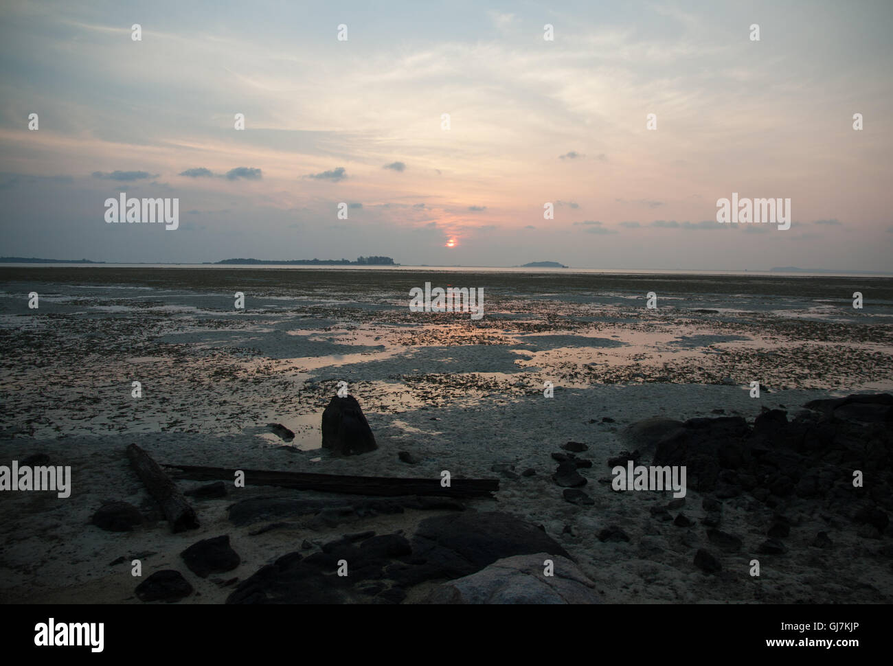Sunset at the beach on Bintan Island, Indonesia Stock Photo - Alamy