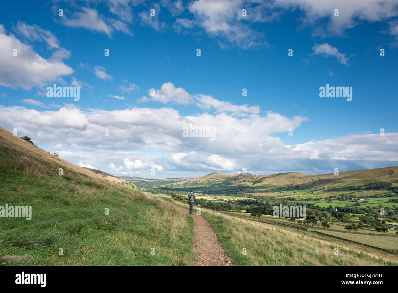 Walking in the Peak District, Edale, Derbyshire, England, UK Stock ...
