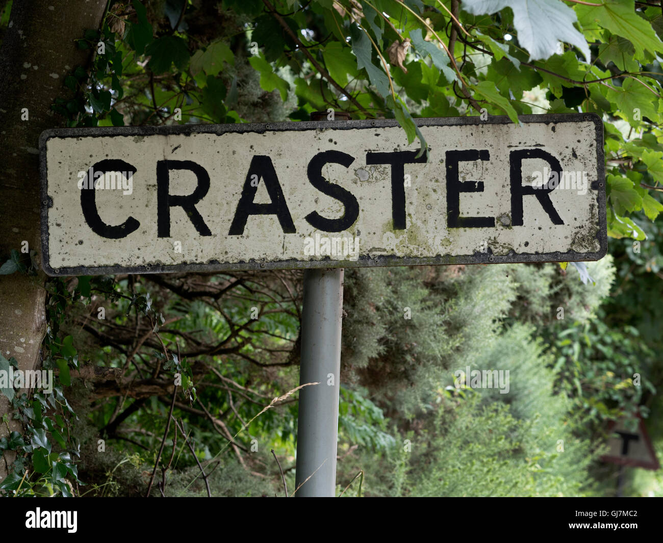 Village sign for Craster, Northumberland, England, UK Stock Photo - Alamy