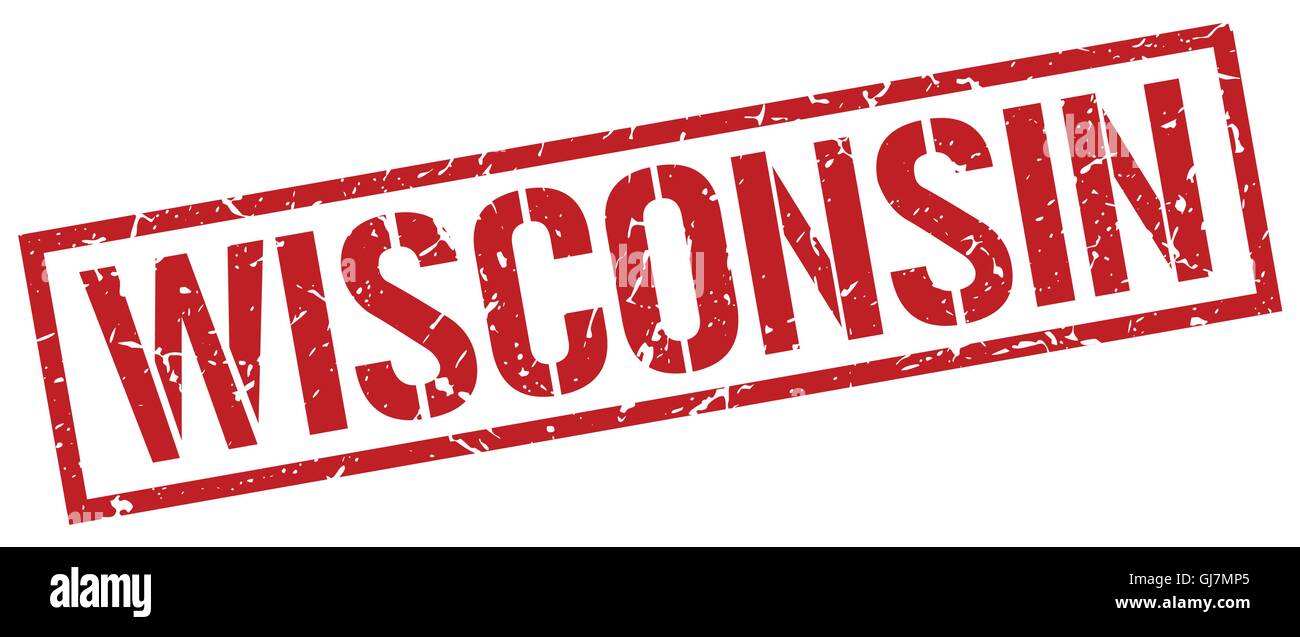 Wisconsin red square stamp Stock Vector Image & Art - Alamy