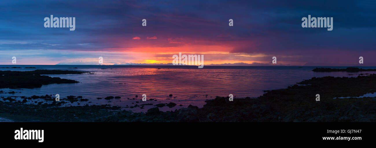 Panorama, Akranes, sunset Stock Photo - Alamy