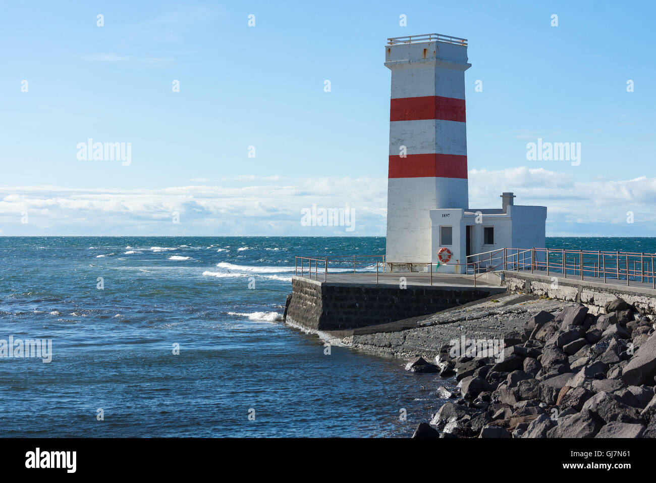 Peninsula Reykjanes, Iceland, Gardskagi, lighthouse Stock Photo - Alamy