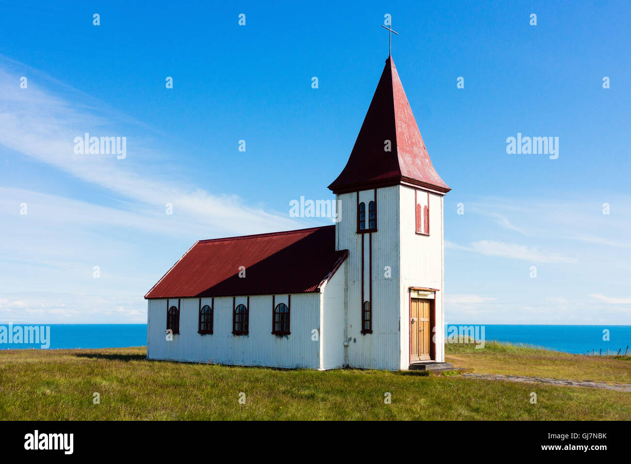 Peninsula Snaefellsnes, church in Hellnar Stock Photo - Alamy
