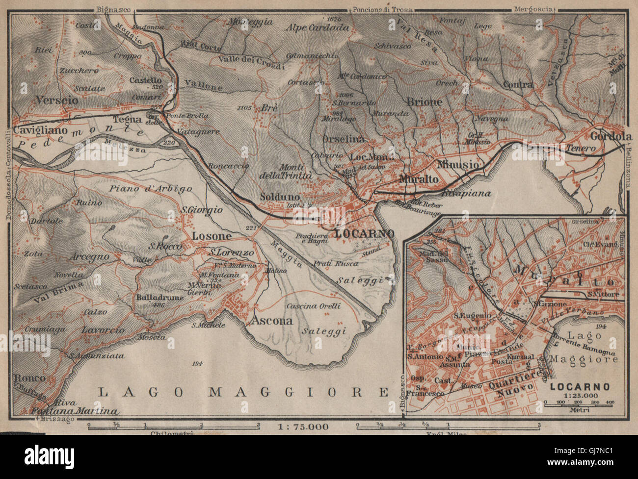 LOCARNO area. Losone Gordola Muralto Brione. Switzerland Suisse Schweiz ...
