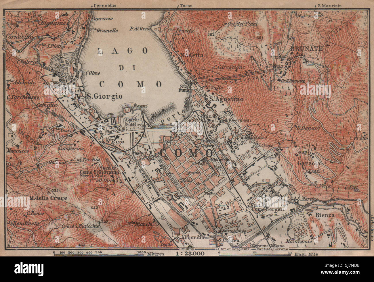 Map of luganer see italy hi-res stock photography and images - Alamy