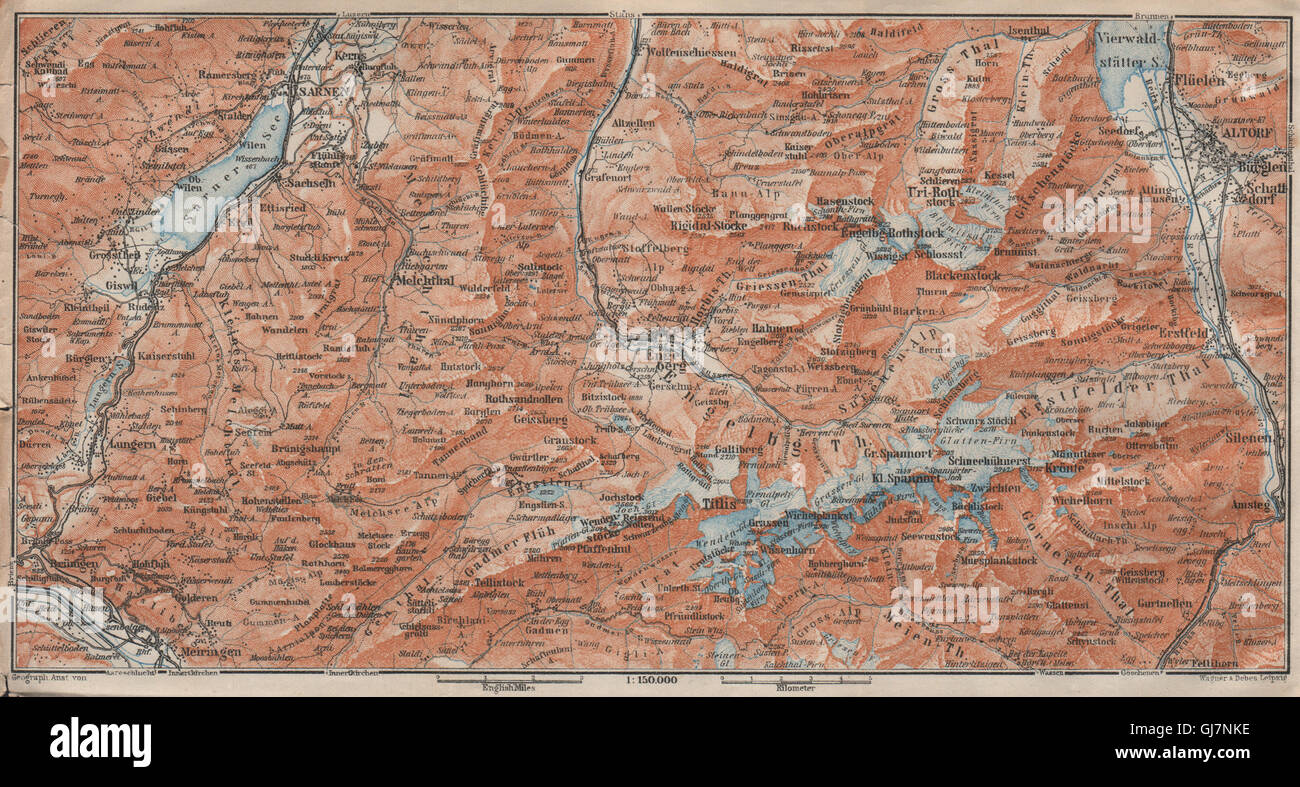 ENGELBERG ENVIRONS. Uri/Urner Alps Titlis Blackenstock Sarnen Altorf ...